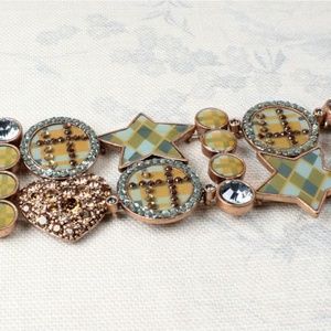 Pilgrim | Jewelry | Pilgrim Enameled Gold Bracelet With Rhinestones ...